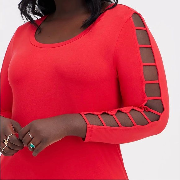 torrid | Tops | Nwttorrid Super Soft Red Ladder Sleeve Top 5x | Poshmark